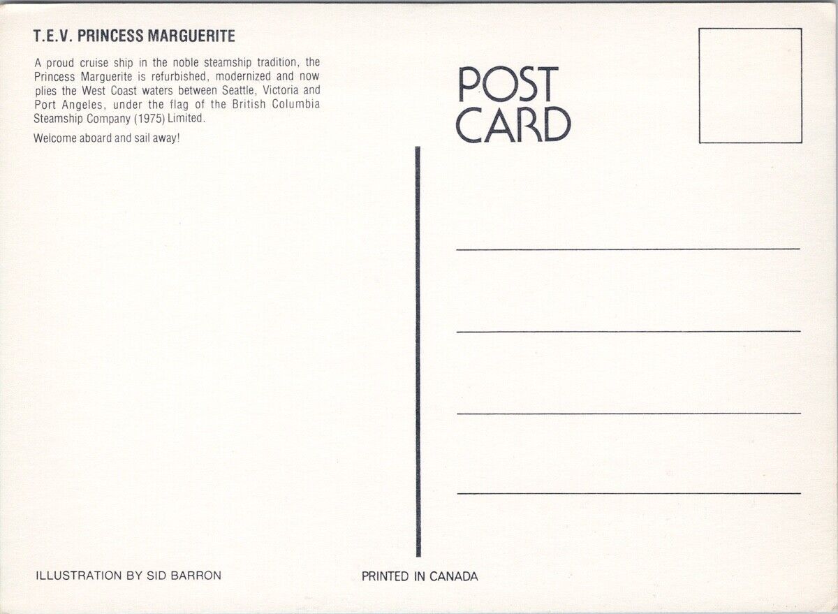 TEV 'Princess Marguerite' Ship West Coast Canada USA Tug Continental ...