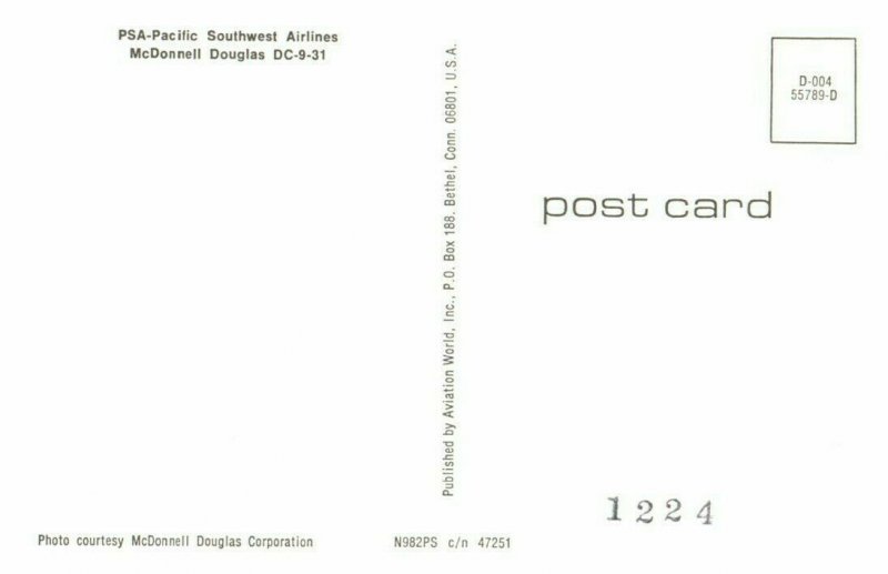 PSA Pacific Southwest Airlines McDonnell Douglas DC 9 31 Airplane ...