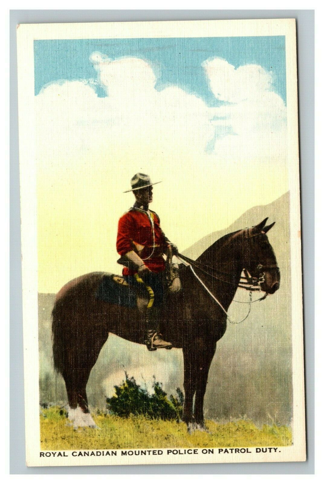 Vintage 1930's Police Postcard Royal Canadian Mounted Police on Patrol ...