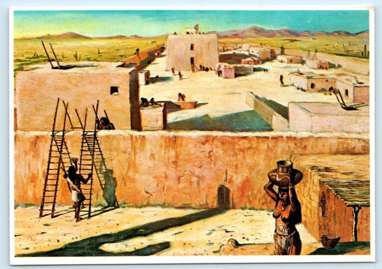 2 Postcards HOHOKAM INDIANS Native American - Arizona PAUL COZE Artist ...