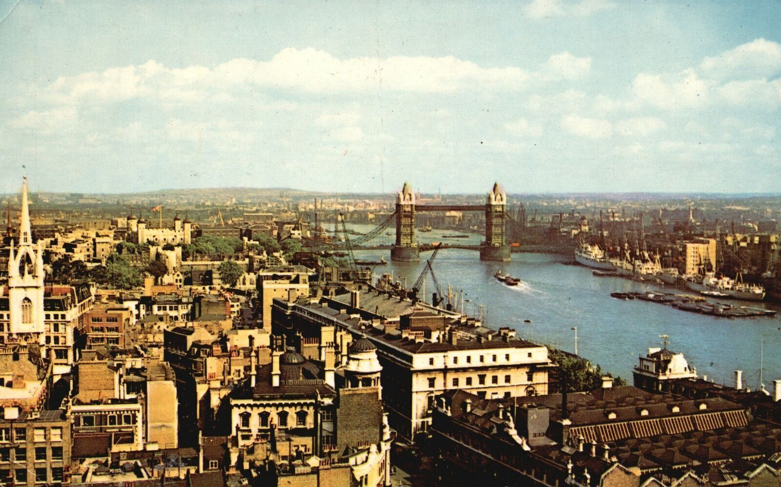 Vintage Postcard The Pool Of London Tower And Tower Bridge London ...