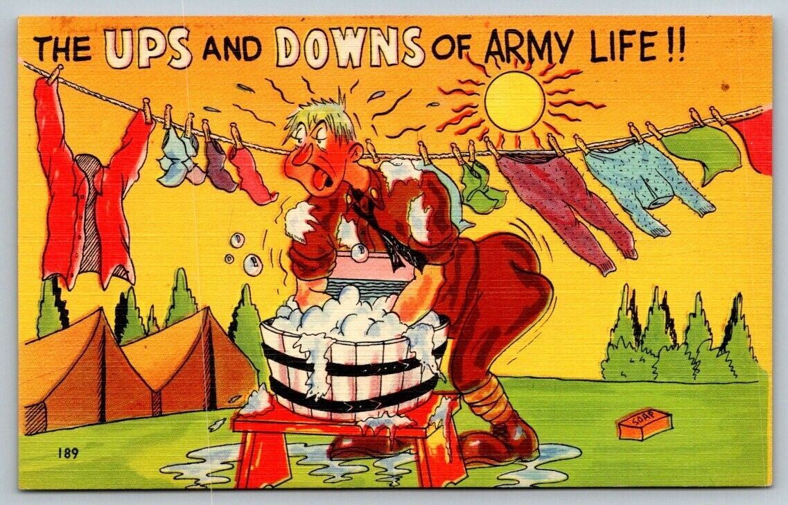Vintage Saucy Cartoon Humor Postcard - US Army - WW2 - 82nd 101st ...