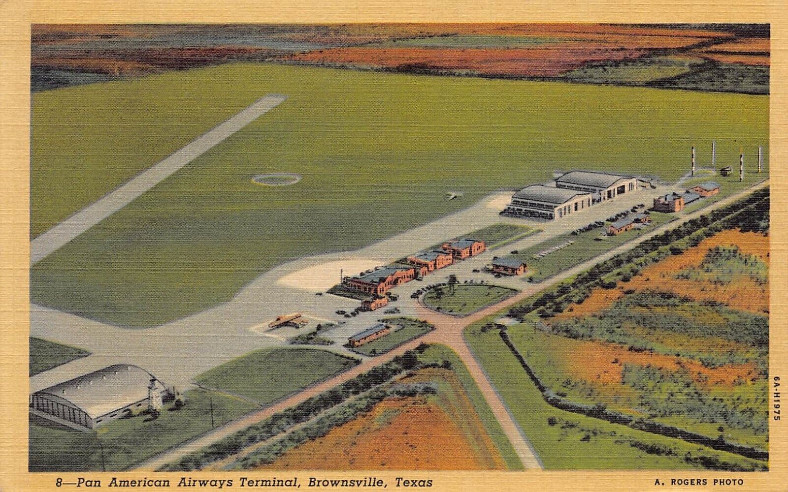 Pan American Airways Terminal Brownsville Airport Texas 1943 linen ...