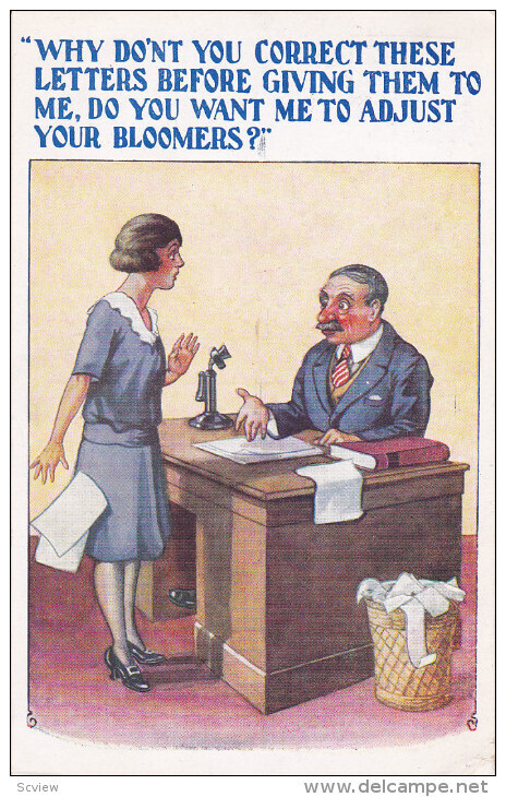 Telephone , Secretary & boss ,, PU-1927 | Topics - Humour, Postcard ...