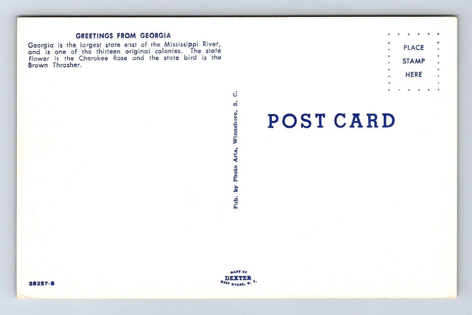 Greetings Georgia State Map Cities Cherokee Rose State Flower DB ...