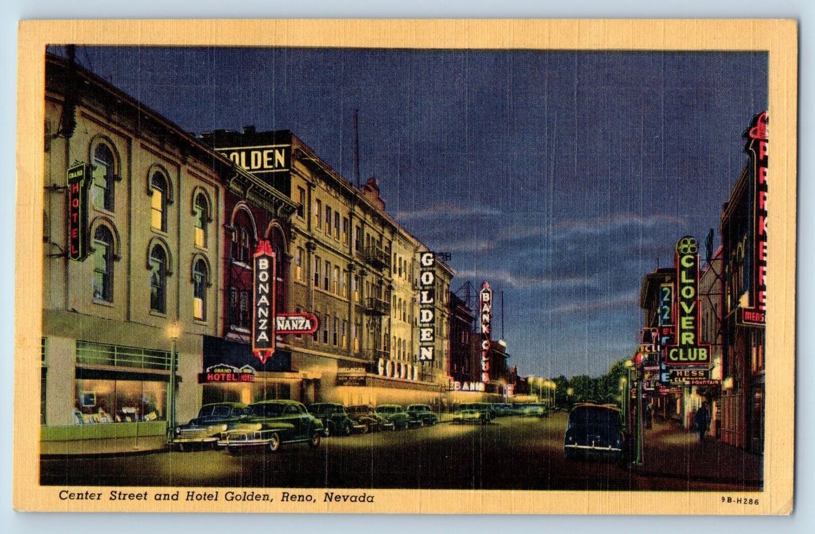 Reno Nevada Postcard Center Street Hotel Golden Exterior c1950 Vintage ...