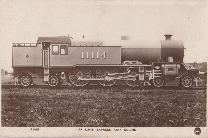 LMS 11114 Train Horwich Works Express Tank Engine Antique RPC Postcard ...