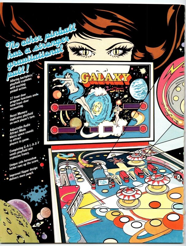 Galaxy Pinball Flyer Original Vintage 1980 Original Fantasy Sci-Fi ...