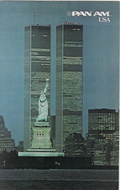 NEW YORK CITY, Statue of Liberty & Twin Towers, 1960s; PAN AM | United ...