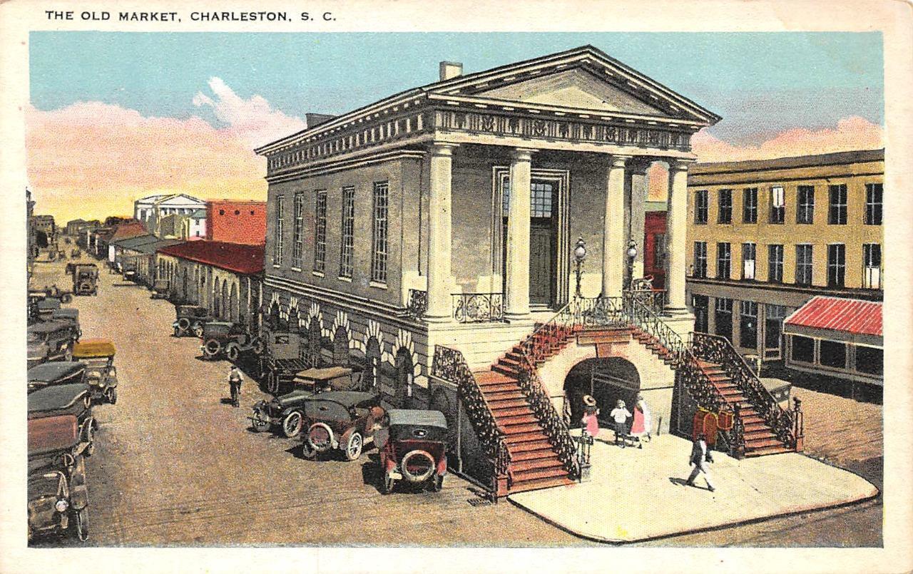 Charleston, SC South Carolina OLD MARKET Street Scene~Cars ca1920's ...