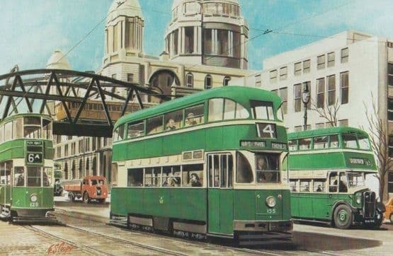 Liverpool Tram Trams at St Saint James Street Number 4 6A Depot Bus ...