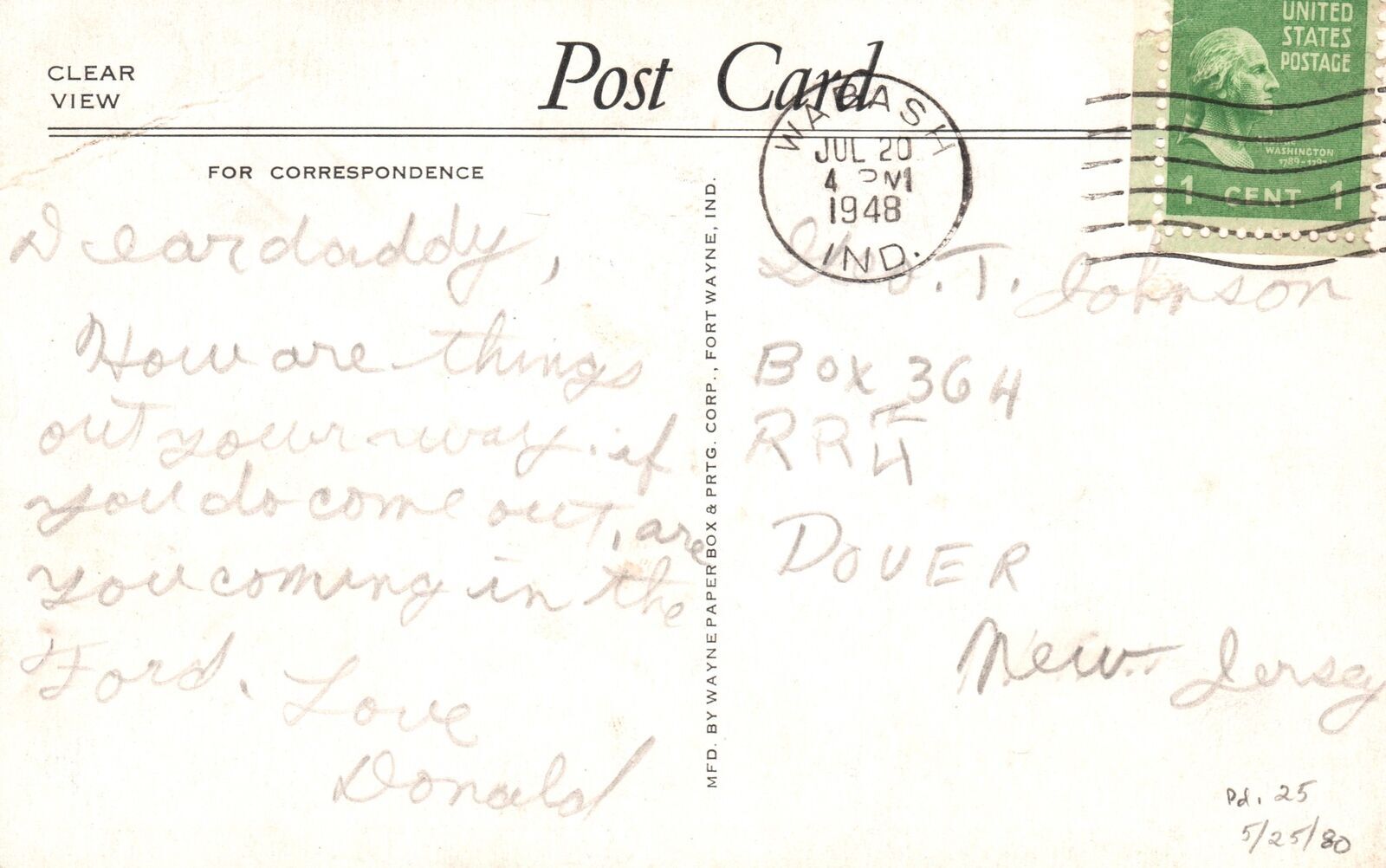 Vintage Postcard 1948 U.S. Post Office Buidling Hisyoric Landmark ...