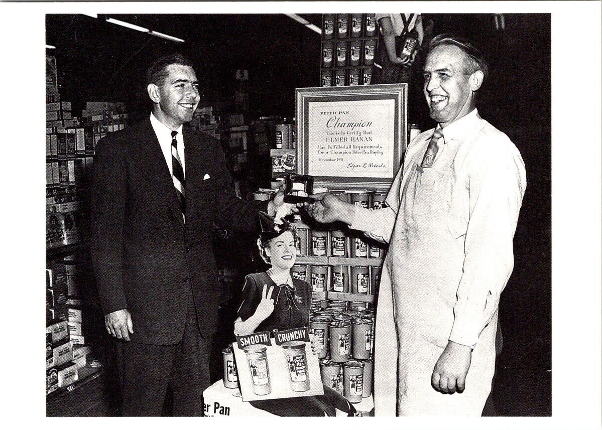 Repro ELMER HANAN~1951 Display Winner PETER PAN PEANUT BUTTER 4X6 Food ...