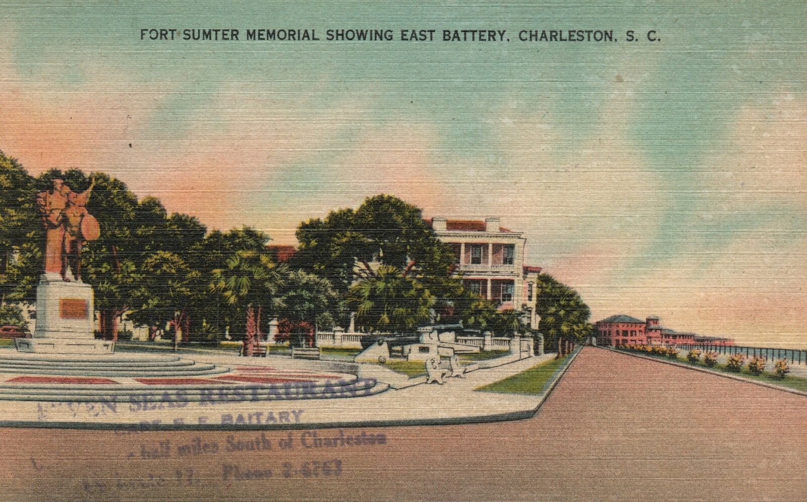 Vintage Postcard 1971 Fort Sumter Memorial E Battery Charleston South ...