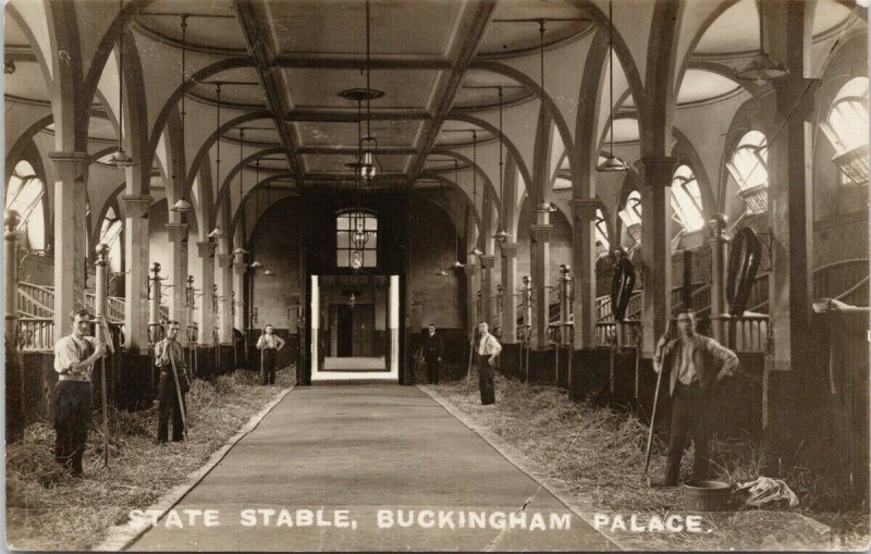 State Stable Buckingham Palace England Mrs Albert Broom RPPC Unused ...