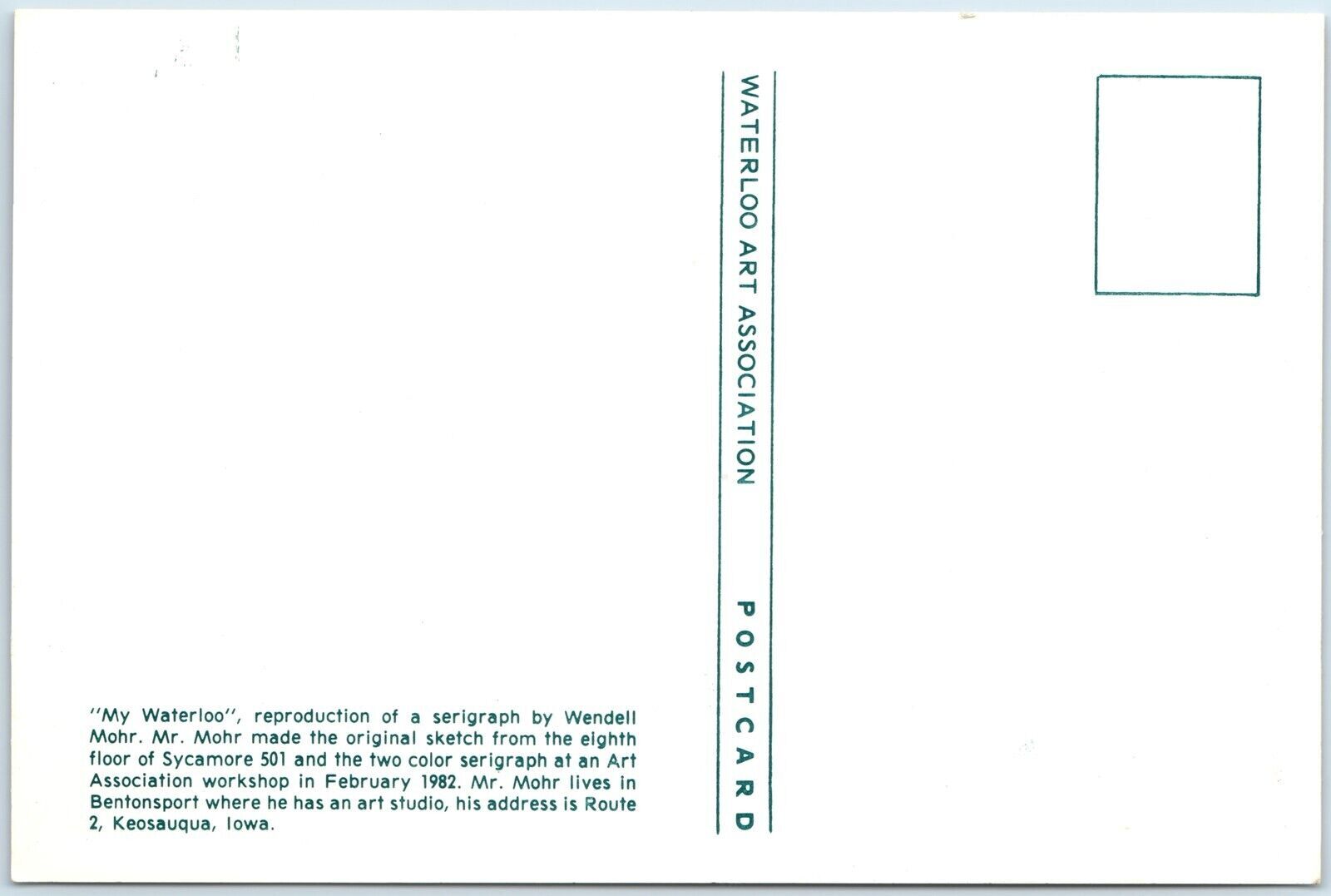 1982 Waterloo, IA Downtown Bridge Art Drawing Sketch from Sycamore Mohr ...