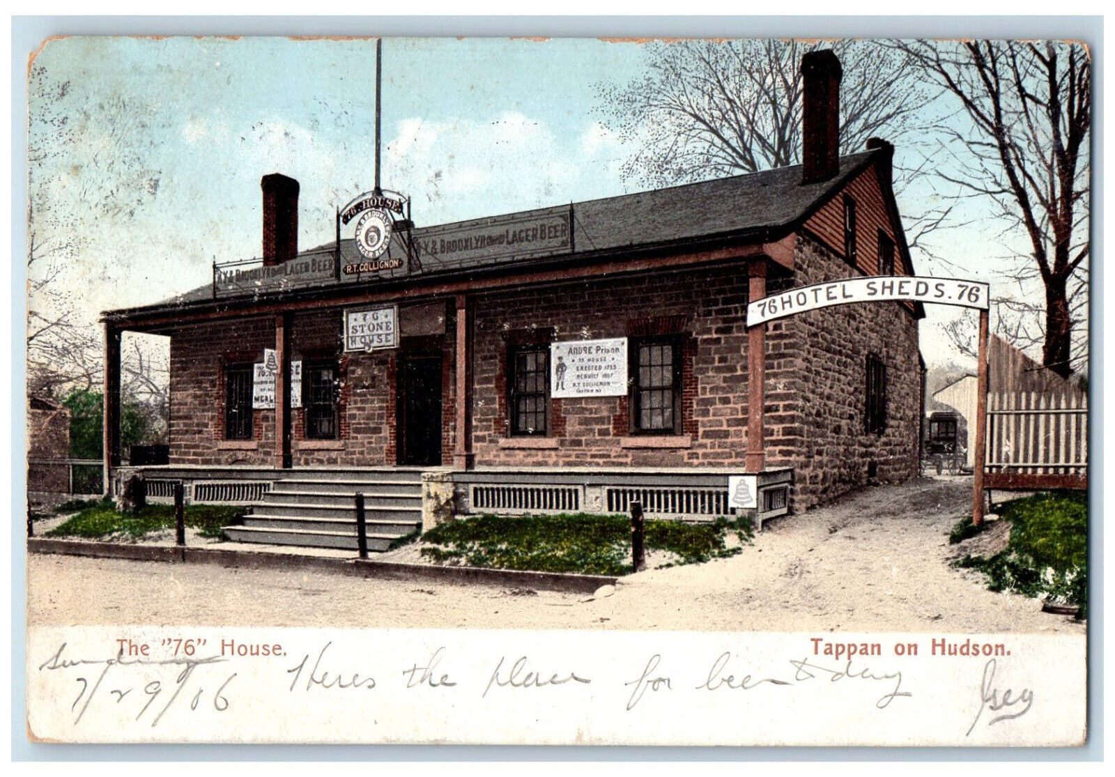 1906 76 Stone House Hotel Sheds Exterior Scene Tappan New York NY ...