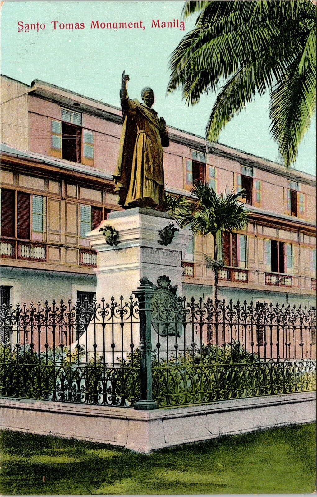 Santo Tomas Monument Manila Antique Postcard UNP Unused Statue | Other ...