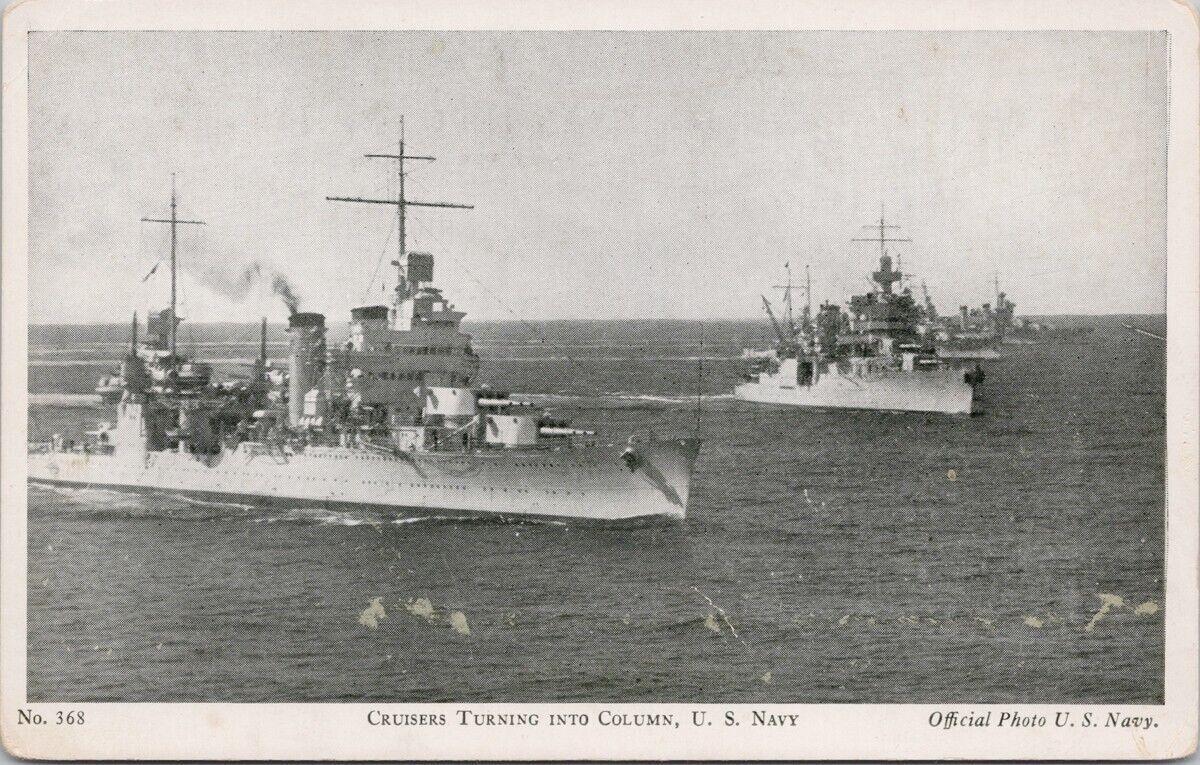 Cruisers Turning US Navy Ships For Victory Buy War Bonds Ennis Postcard ...