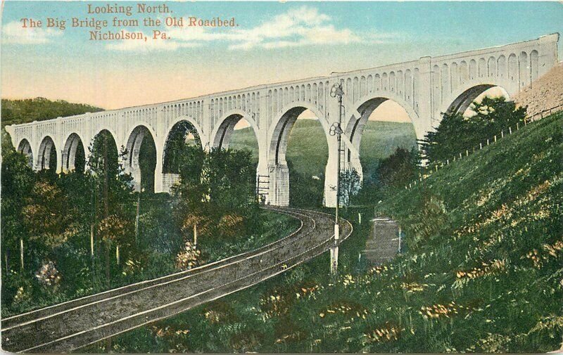 Pennsylvania Nicholson Big Bridge railroad C-1910 Postcard 22-7991 ...