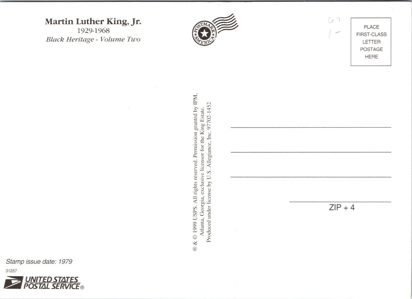 Martin Luther King Jr Nobel Peace Prize Black Heritage 1999 Stamp Art ...