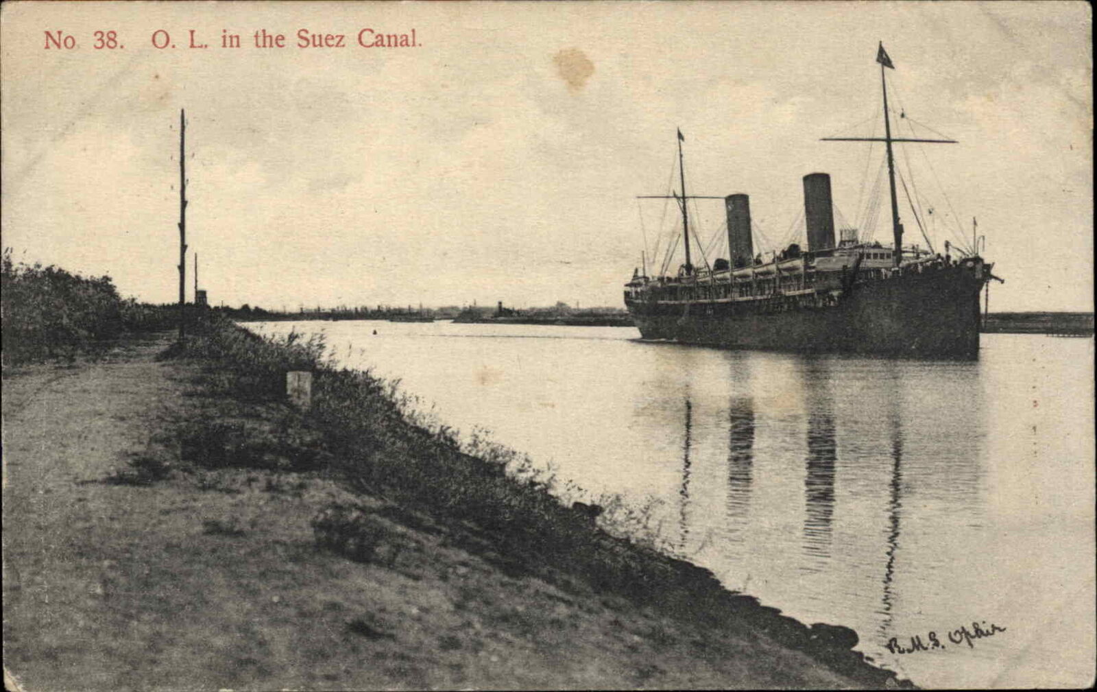 Orient Line Steamship in the Suez Canal Egypt c1910 Postcard | Africa ...