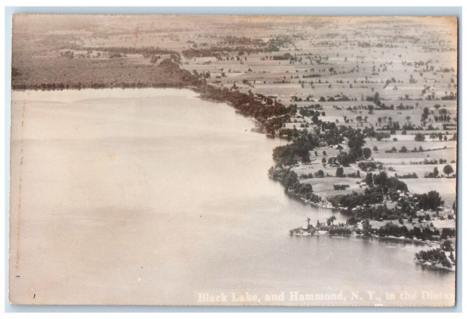 Bird's Eye View Of Black Lake And Hammond New York NY RPPC Photo Posted ...