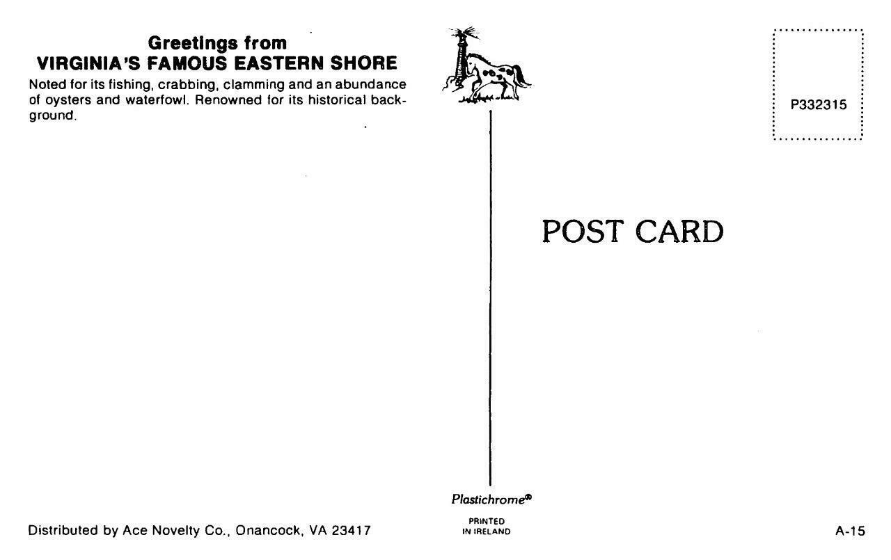 VA, Virginia EASTERN SHORE Map Card c1960's Chrome Postcard | United ...