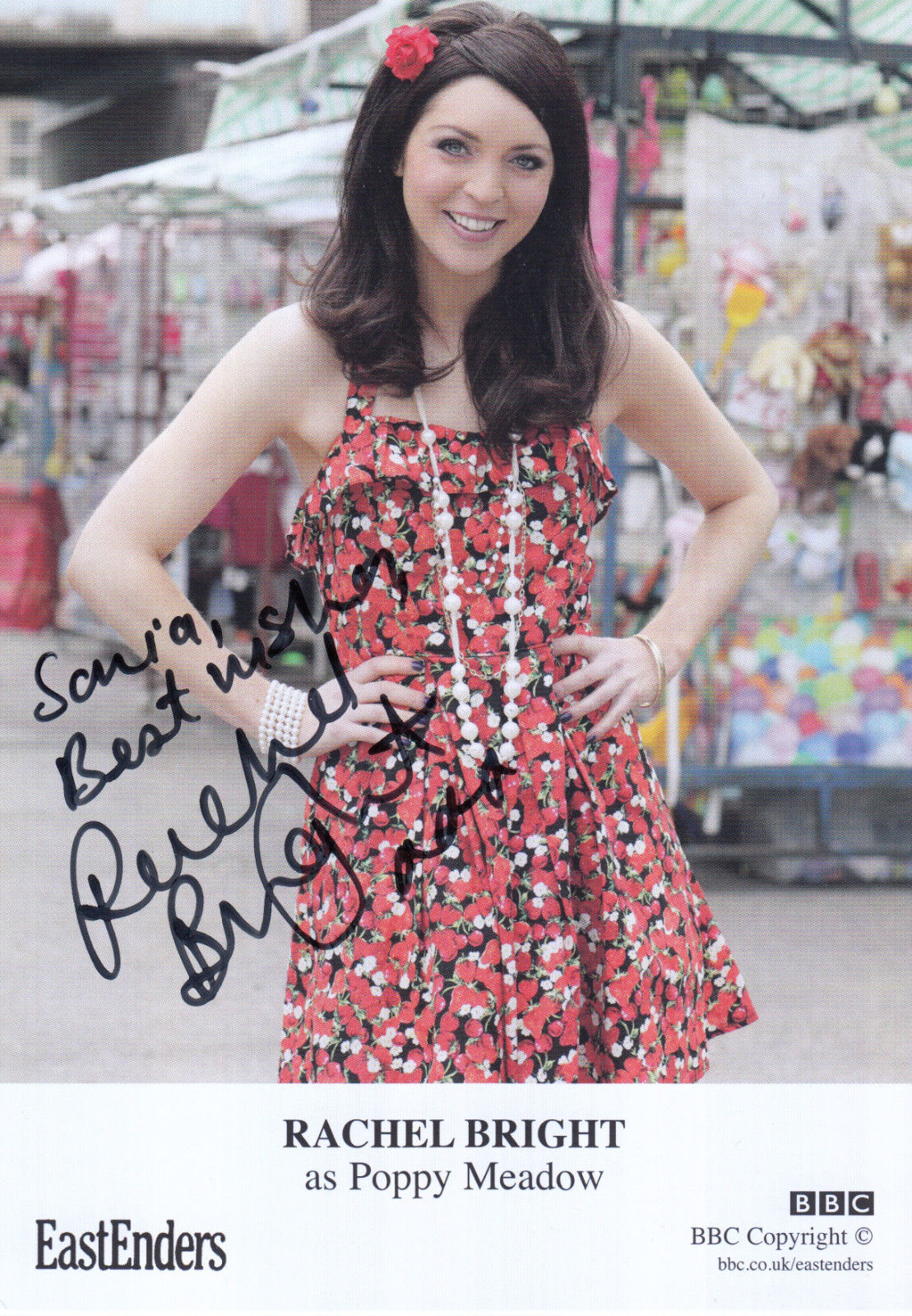 Rachel Bright as Poppy Meadow BBC Eastenders Hand Signed Cast Card ...