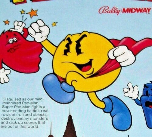 Super Pac-Man Arcade Flyer Midway 1982 Original NOS Video Game Art ...