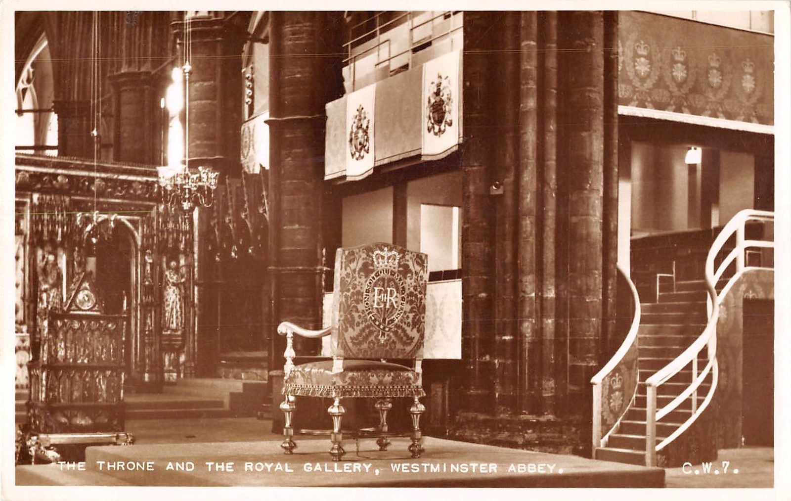 uk4341 throne and royal gallery westminster abbey london real photo uk ...