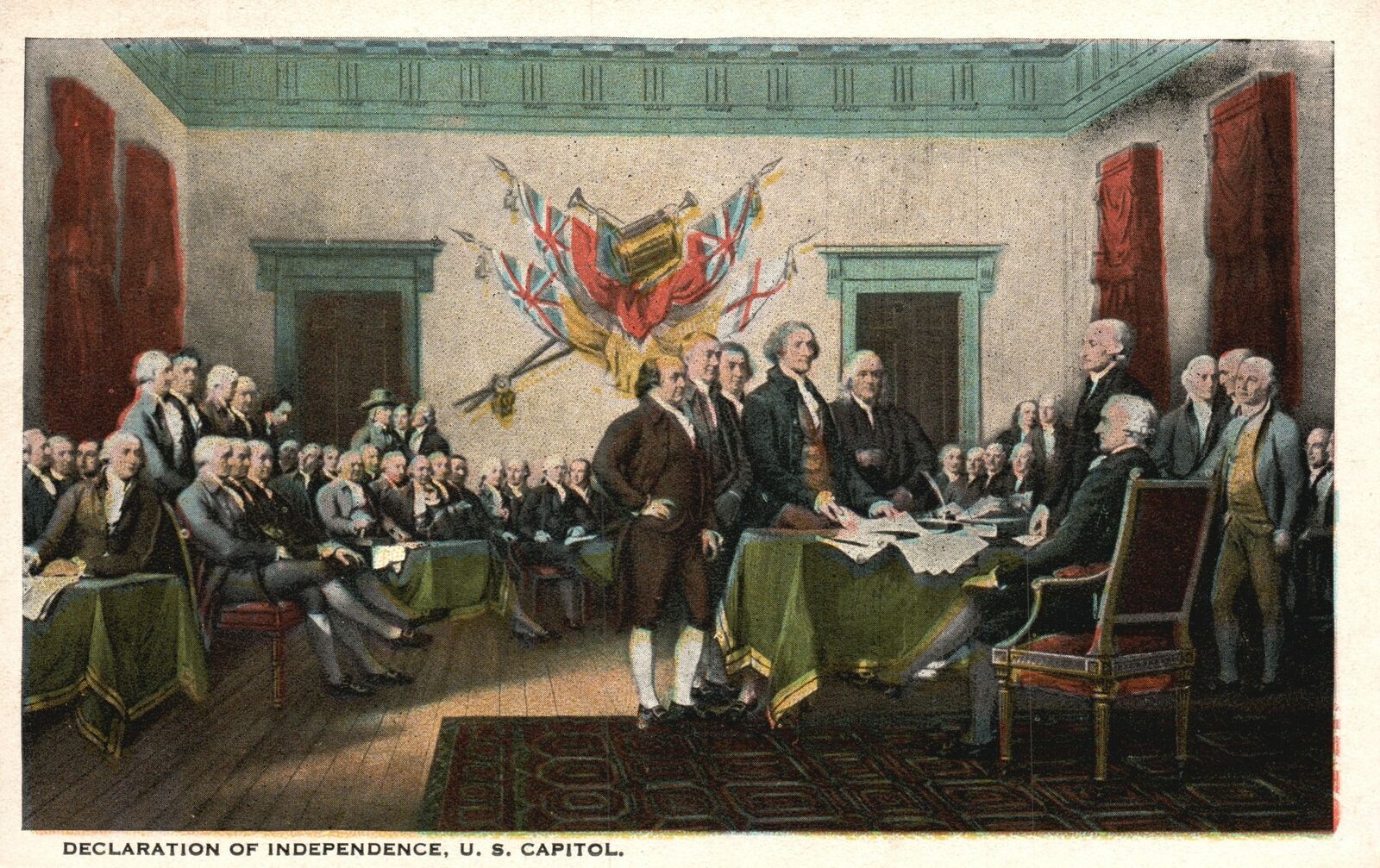 Vintage Postcard Declaration Of Independence U.S. Capitol Building ...