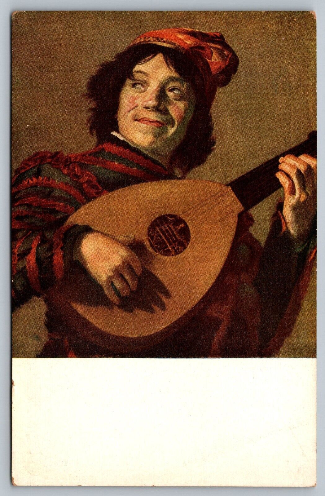 Postcard Frans Hals Der Narr The Fool Lute Mandolin Player Art Work ...