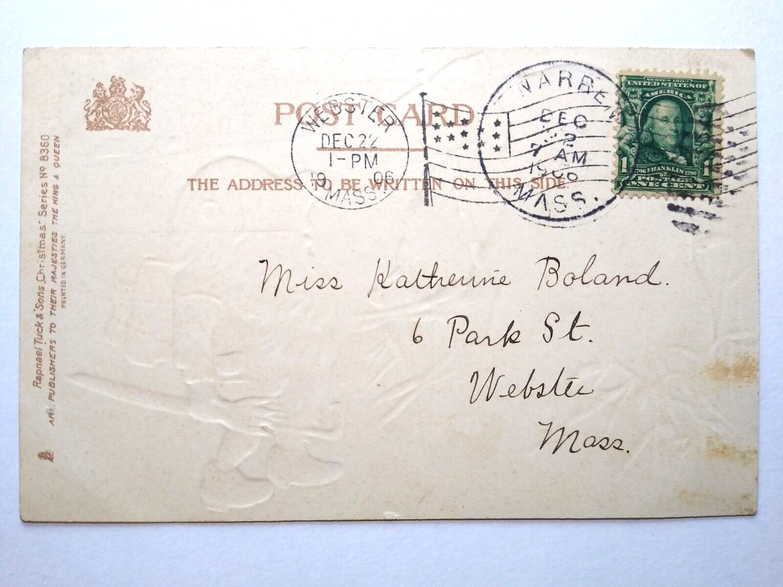 Christmas Fantasy Postcard Snowman Gnome Elf Dwarf Raphael Tuck 1906 ...