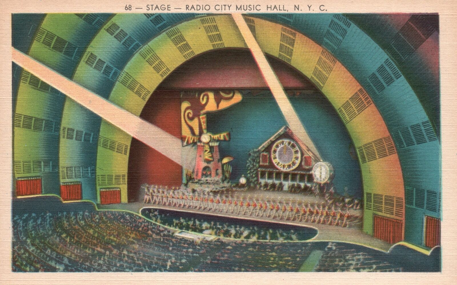 Vintage Postcard 1920's View of Stage Radio City Music Hall N.Y.C. New ...