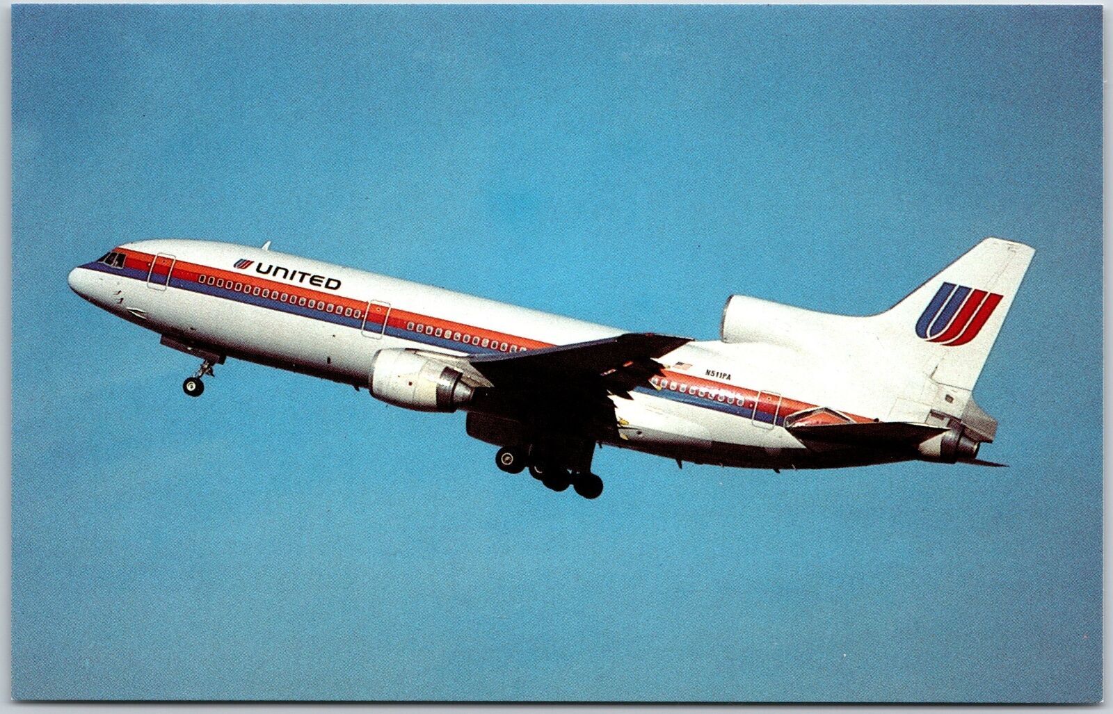 Airplane United Airlines Lockhead L1011-500 Long Range Version Postcard ...