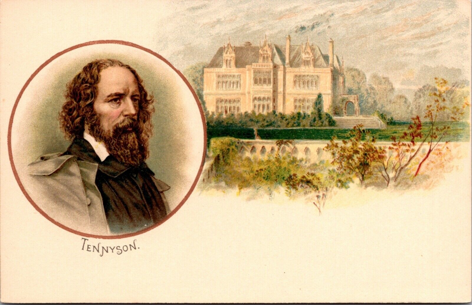 Postcard Portrait of Alfred Tennyson 1st Baron Tennyson FRS English ...