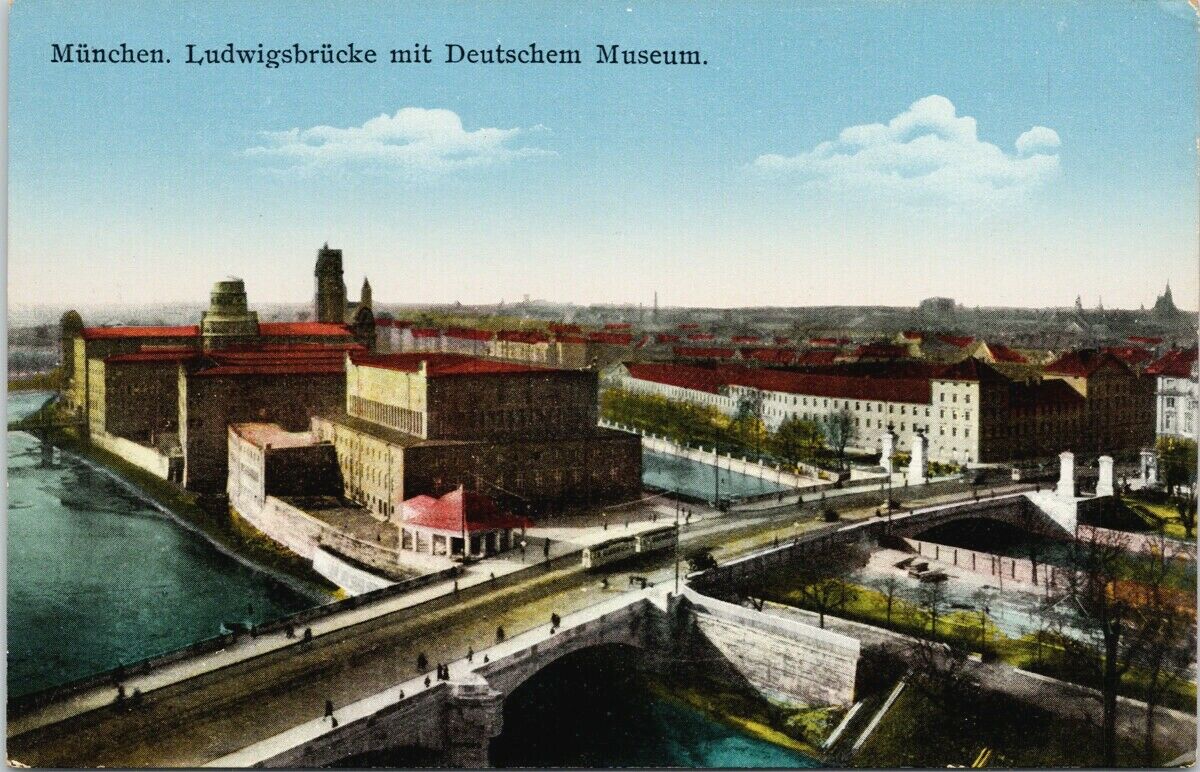 München Munich Germany Ludwigsbrucke mit Deutschen Museum Postcard E45 ...