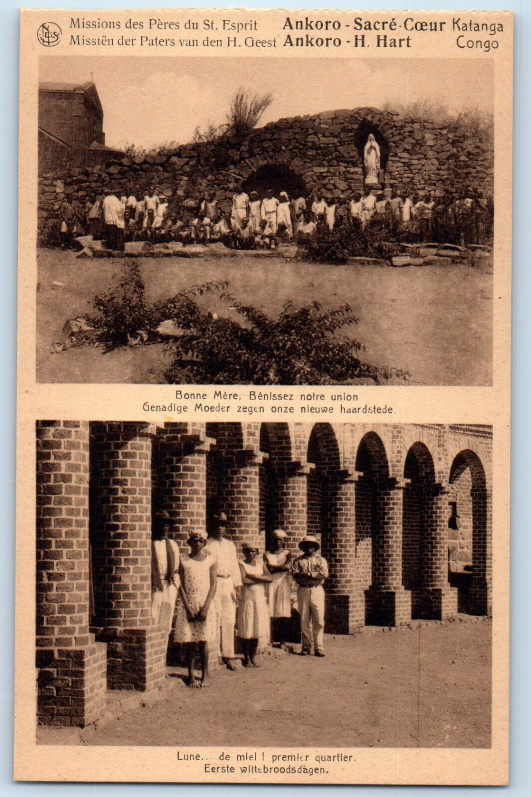 Katanga Congo Postcard Praying to Virgin Mary Image and Honeymoon c1930 ...