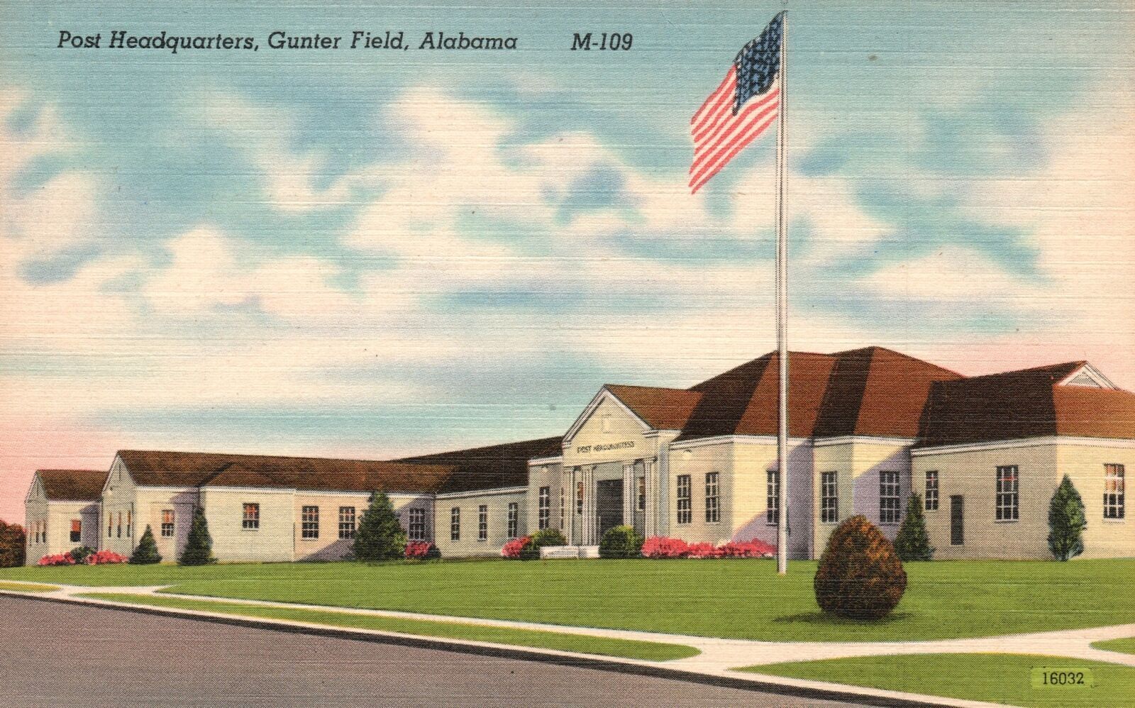 Vintage Postcard 1930's Post Headquarters Gunter Field Alabama ...