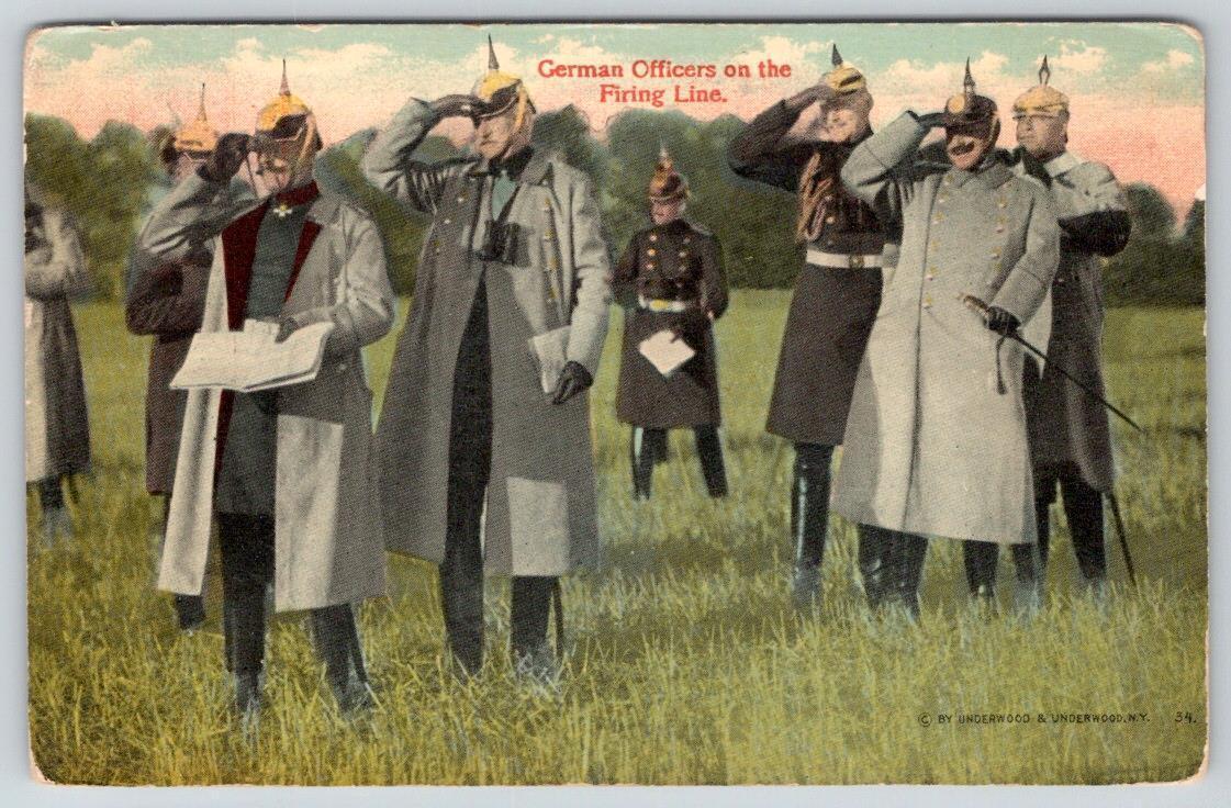 1910'S WWI German Officers Firing Line Watching Kaiser's Army*Underwood ...