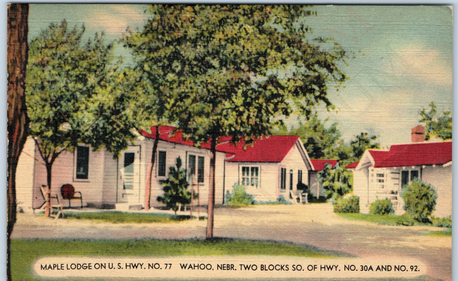 c1940s Wahoo, Nebr. Maple Motor Lodge PC Inn Motel Cabin House Hwy 30 ...