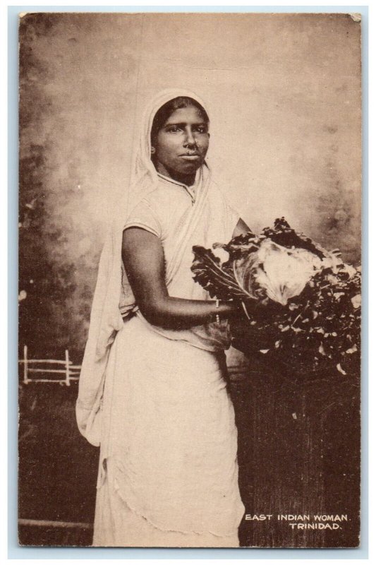 c1940's East Indian Woman Trinidad and Tobago Vintage Unposted Postcard ...