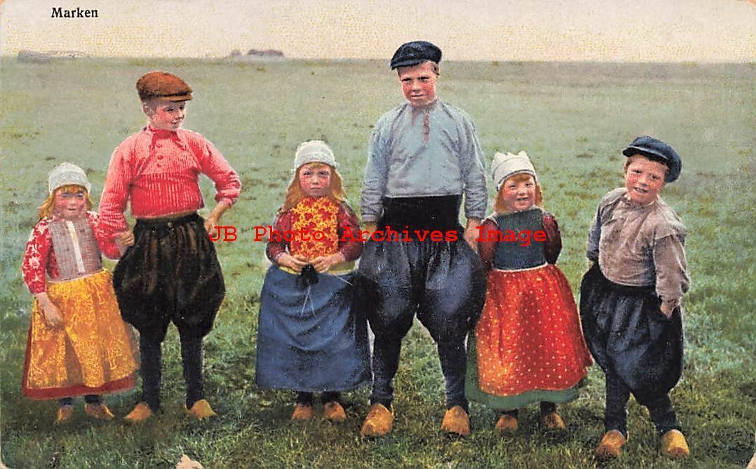 Dutch Children in Native Ethnic Costume, Marken Netherlands, 1926 PM ...
