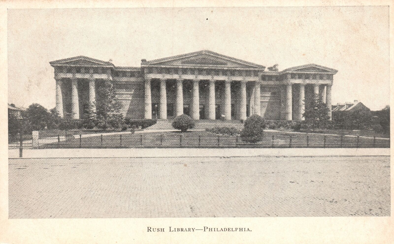 Vintage Postcard 1920's View of Rush Library Philadelphia Pennsylvania ...