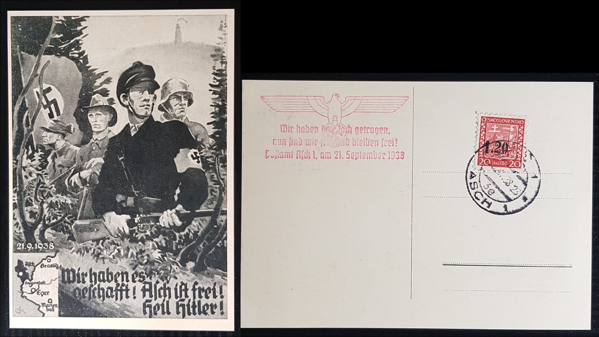 Rare Third Reich Original Propaganda Postcard - Asch Liberation Card ...