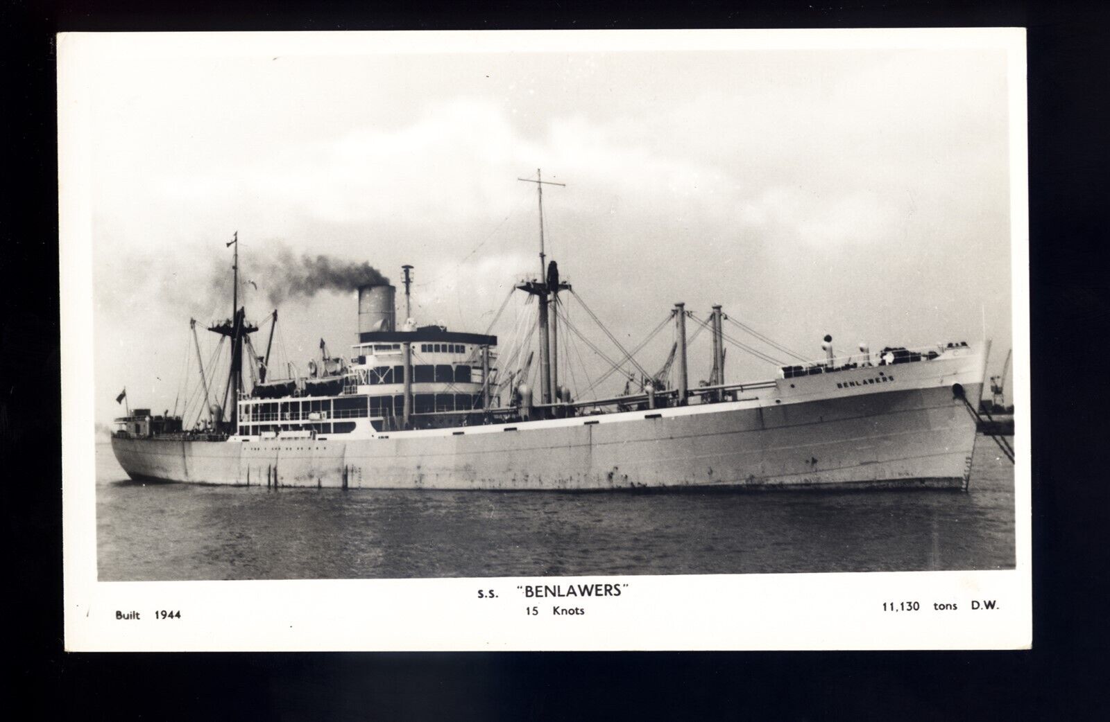 ca0714 - Ben Line Cargo Ship - Benlawers - built 1944 - postcard ...