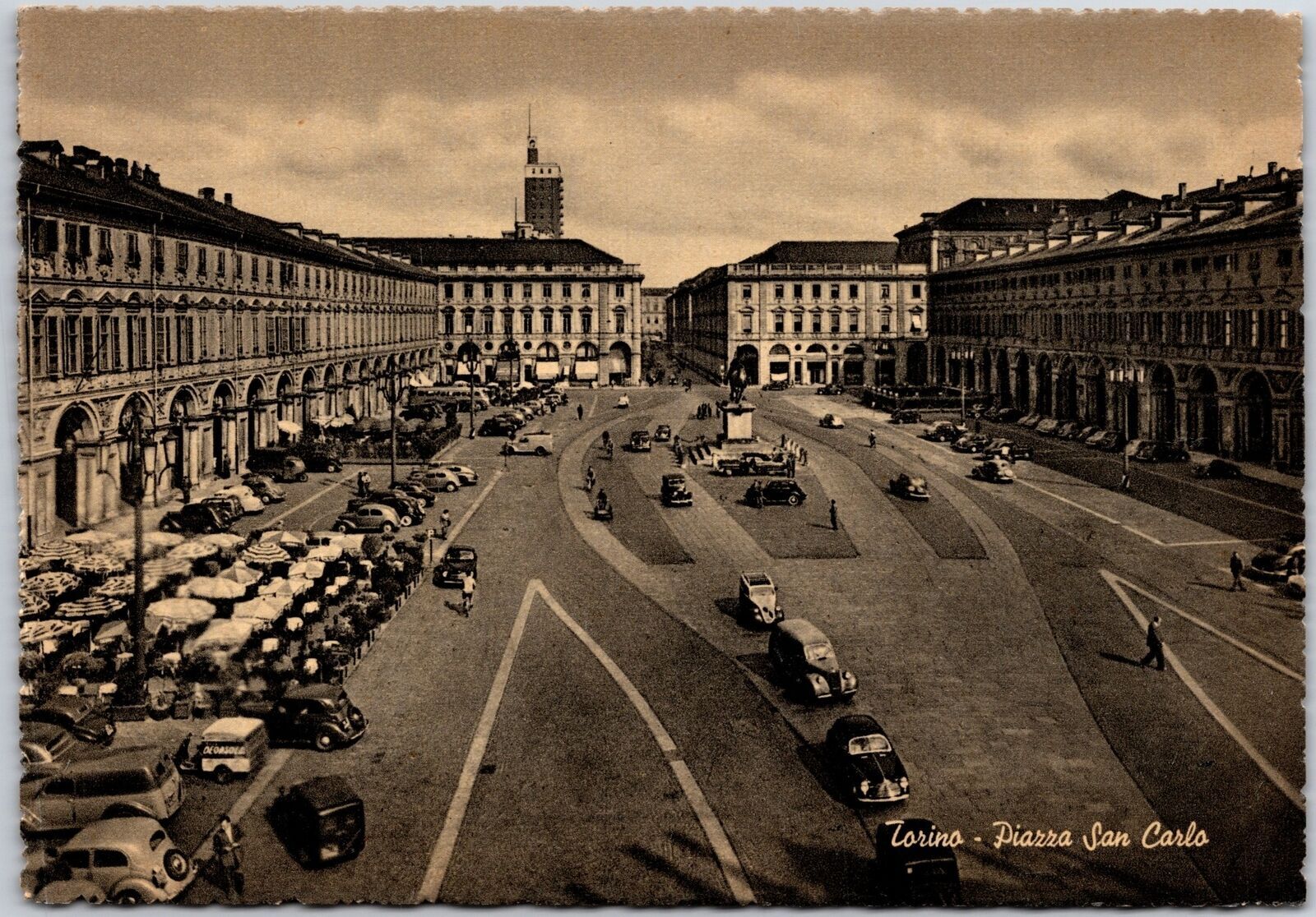 Torino - Piazza San Carlo Italy Wide Street View Parking Building ...