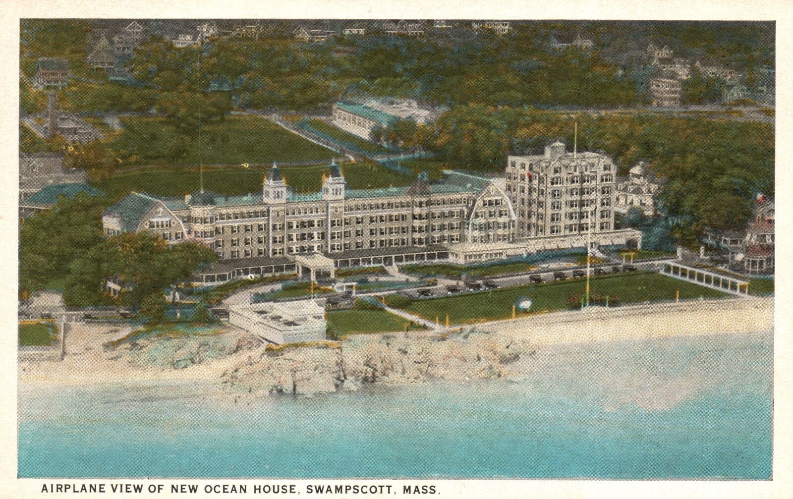 Vintage Postcard Airplane View New Ocean House Swampscott Massachusetts ...