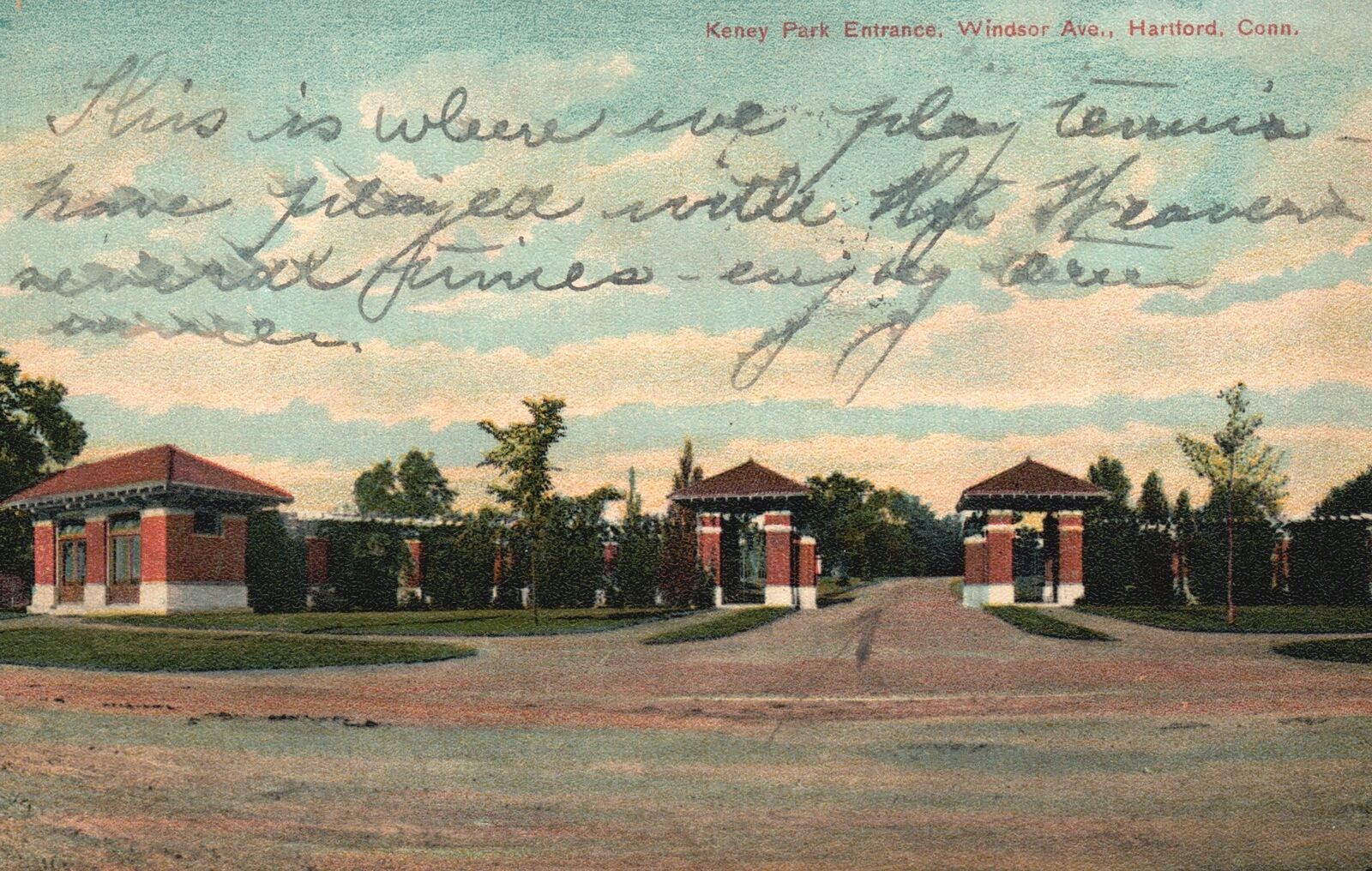 Vintage Postcard 1910's Keney Park Entrance Windsor Avenue Hartford ...